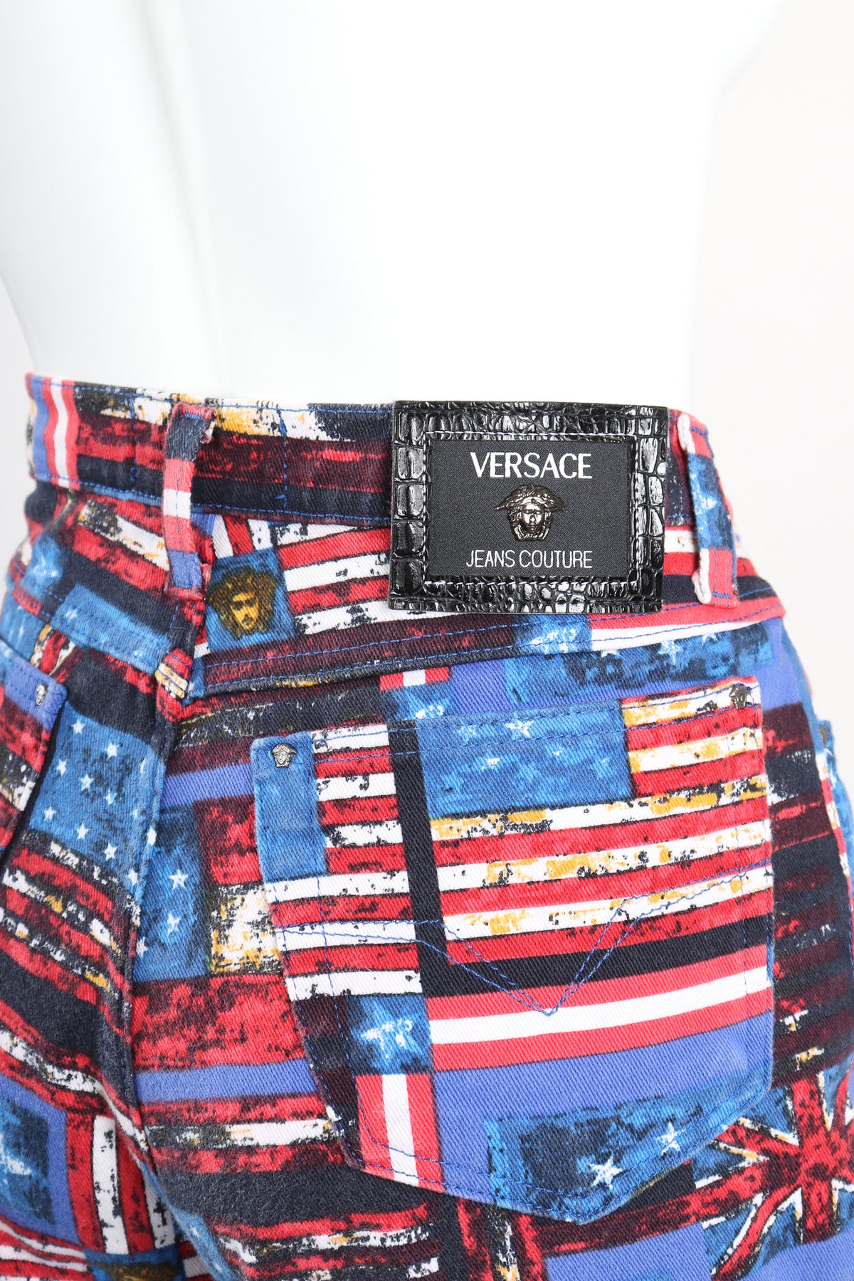 Vintage Versace Jeans Couture Union Jack Flag Print Jean Vintage Versace Jeans Couture Union Jack Flag Print Jean